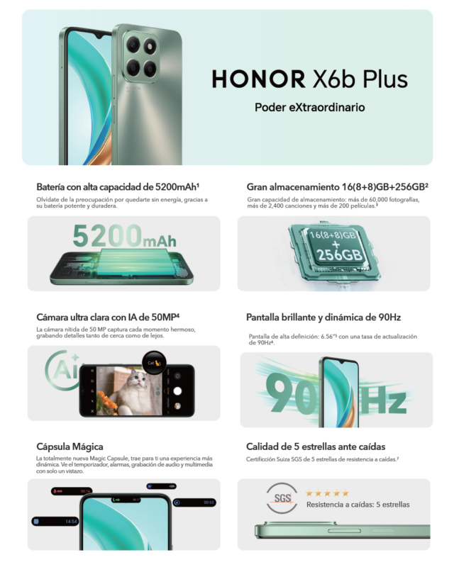 HONOR X6b Plus + Sombrilla - HONOR Guatemala